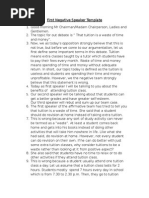 First Affirmative Speaker Template | Public Speaking | Argument
