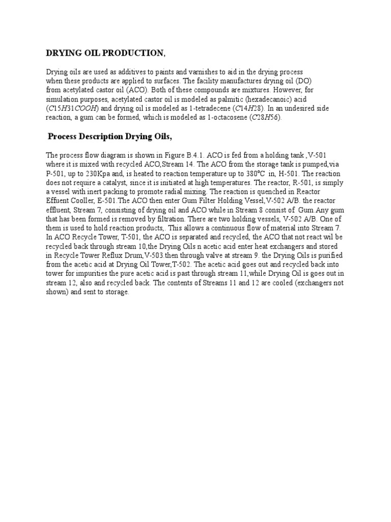 Drying Oil Production | PDF