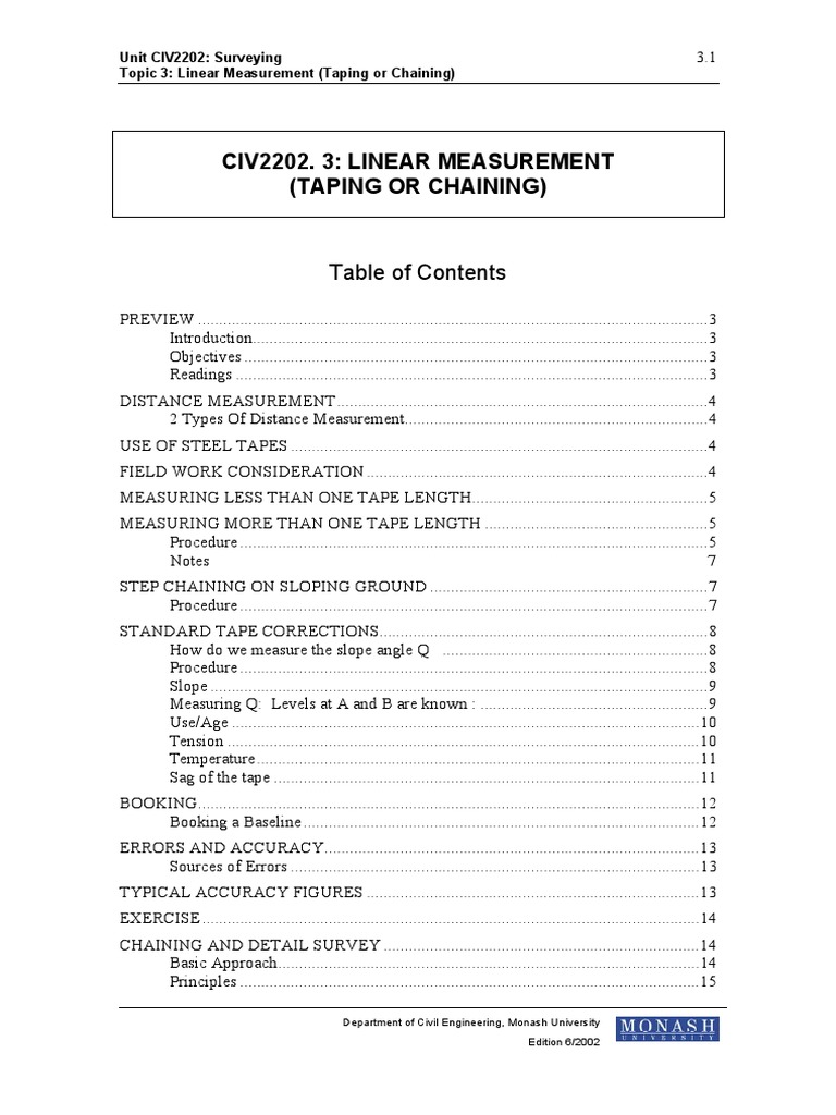 Linear Measurement | PDF | Surveying | Measurement