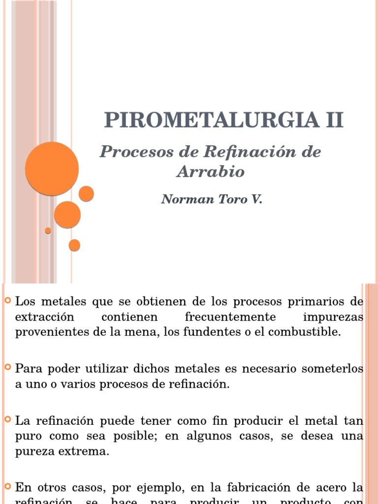 Procesos de Refinacion de Arrabio | PDF | Arrabio | Hierro