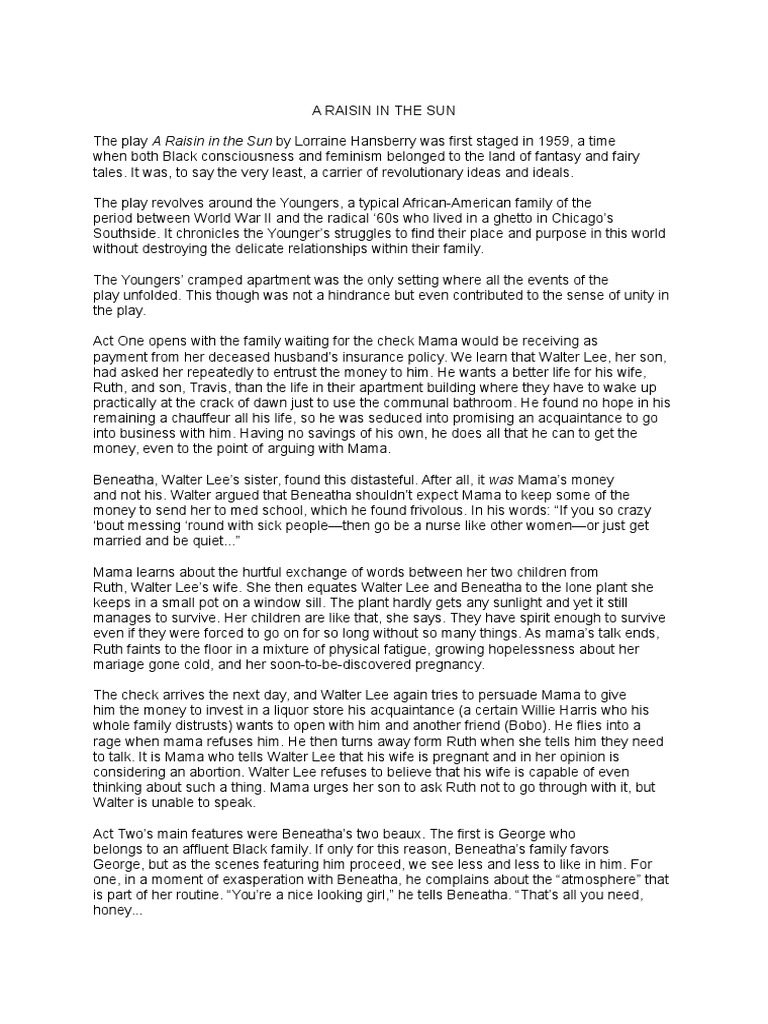 A Raisin in The Sun | PDF