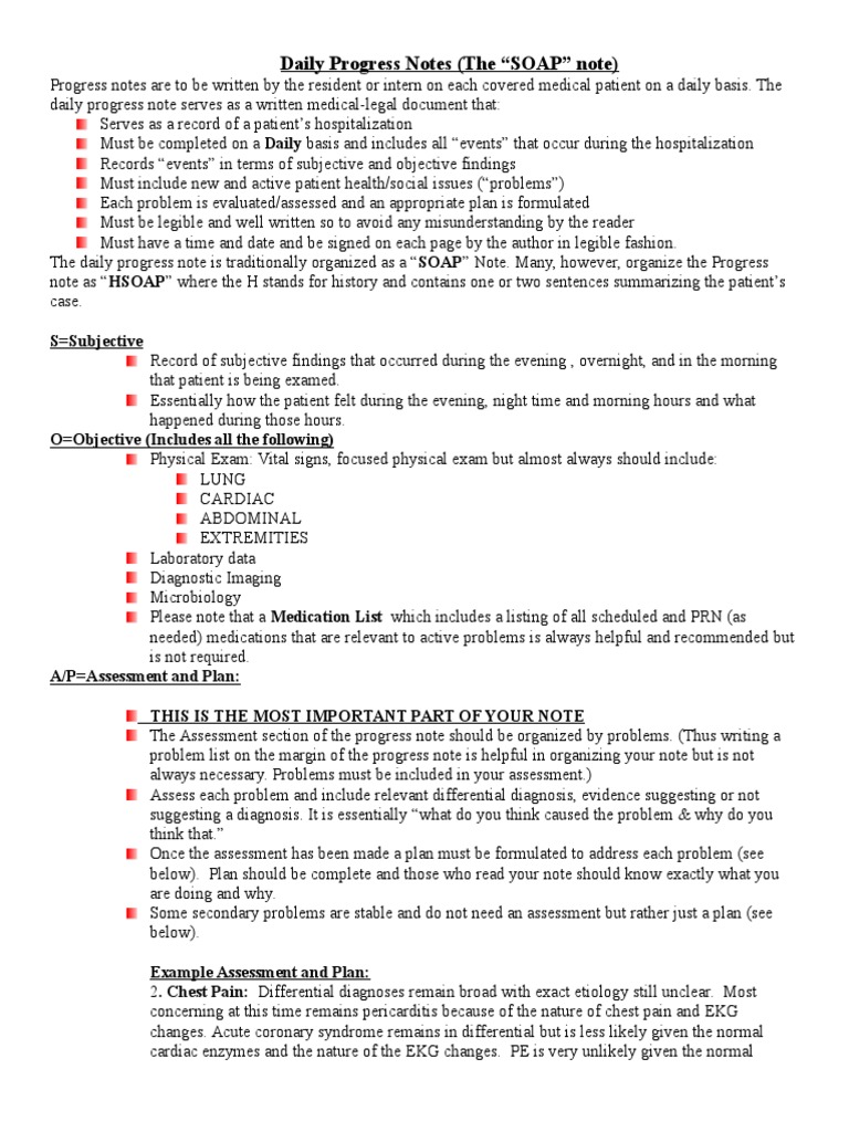 Daily Progress Notes | PDF | Patient | Physical Examination
