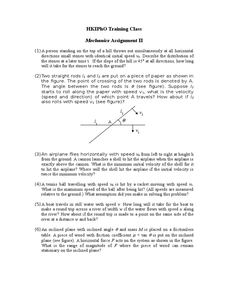 Assignment 2 - Mechanics 2 | PDF | Friction | Mass