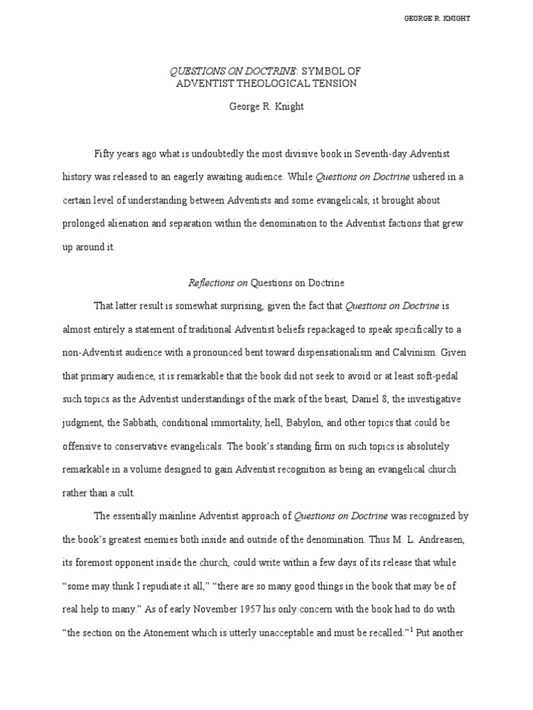 George Knight | PDF | Seventh Day Adventist Church | Adventism