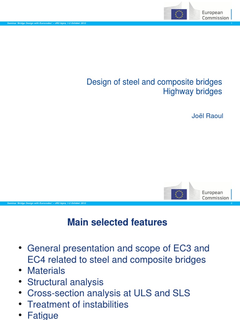 Bridge Design W ECs RAOUL 20121002-Ispra | PDF | Mechanics | Structural ...