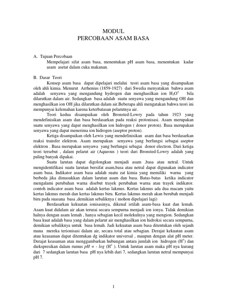 Modul Asam Basa | PDF