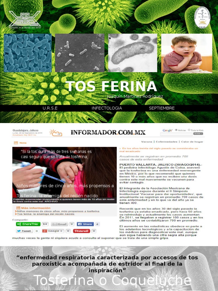 Tos Ferina | PDF | Pediatría | Medicina CLINICA