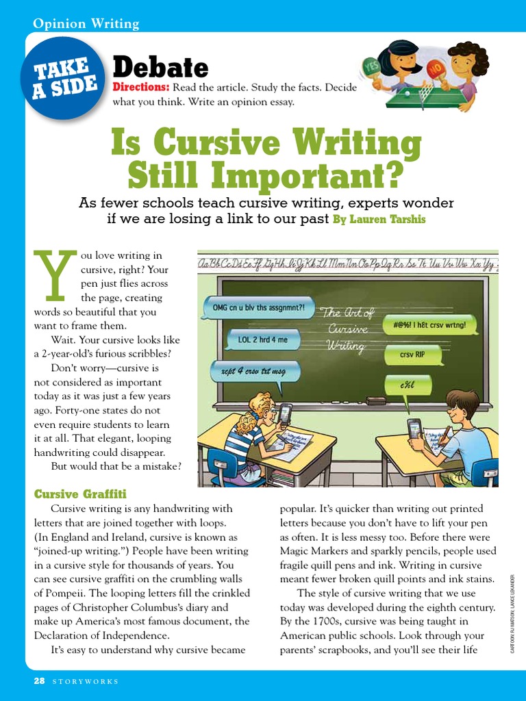 Storyworks 100114 Debate Cursive Article | PDF | Writing