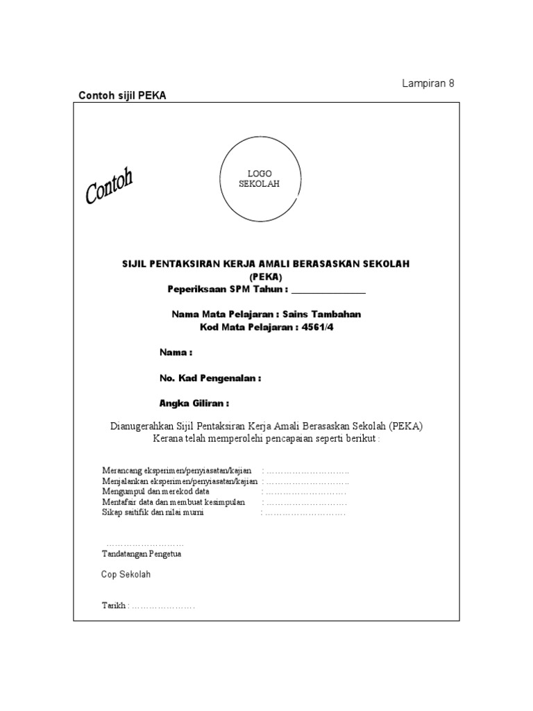 Sijil PEKA | PDF