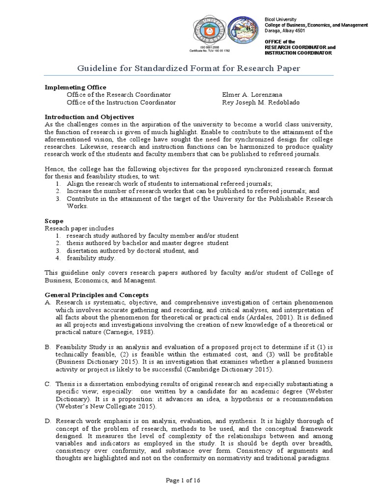 Research Paper Guidelines | PDF | Thesis | Citation