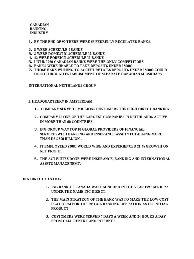 Canadian Banking Industry | PDF | Ing Group | Cheque