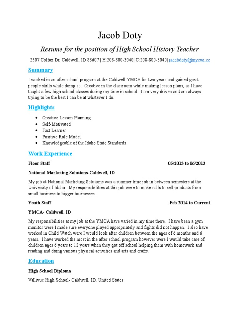Educ 290 Resume | PDF