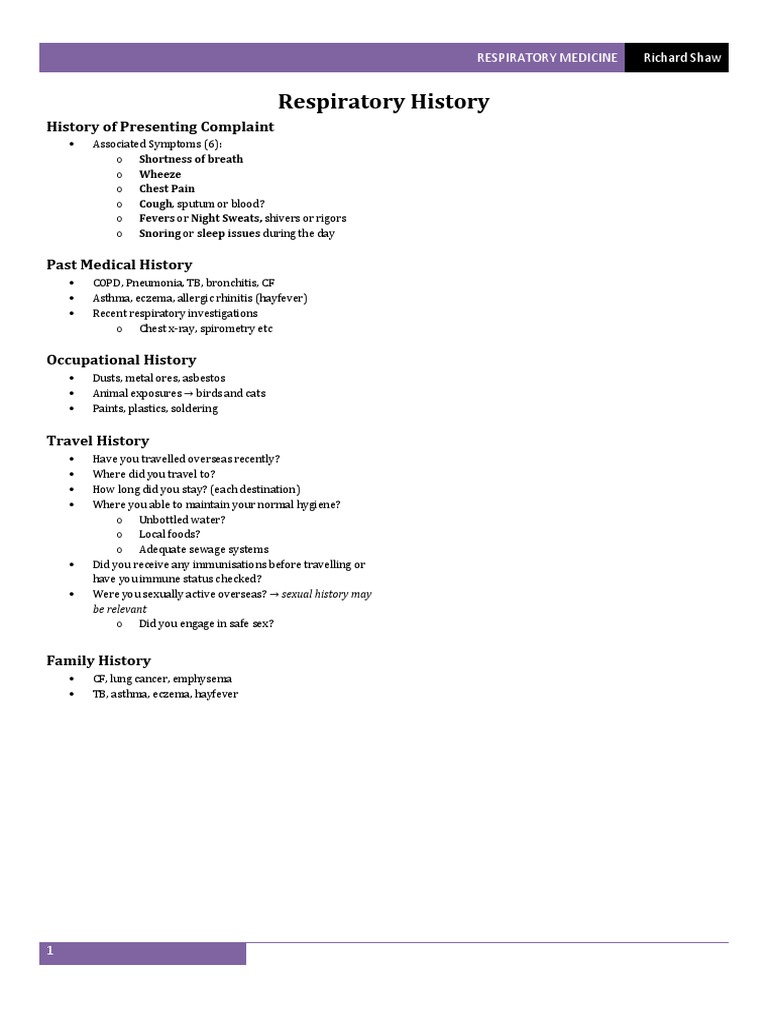 OSCE: Respiratory History and Examination | Cough | Chronic Obstructive ...