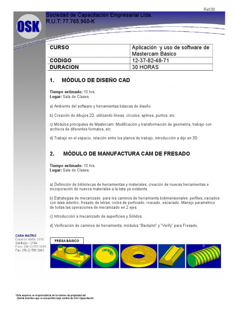 Curso Básico de Mastercam: Fresado y Torneado | PDF