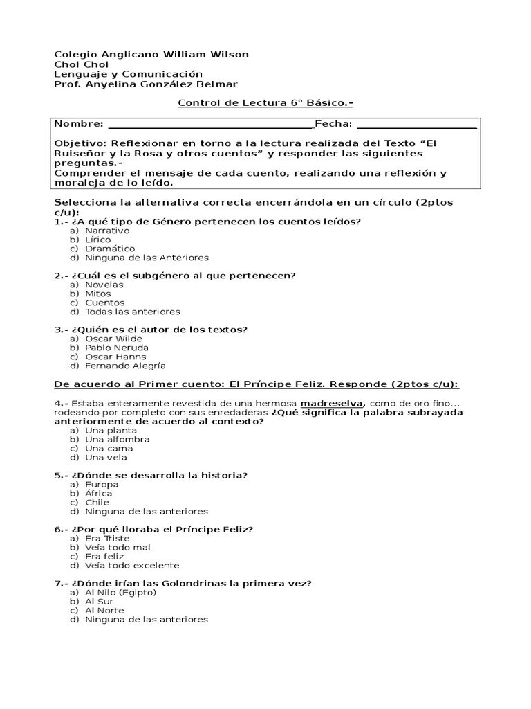 Prueba de 6° cuentos y otros cuentos | Cuentos | Prueba gratuita de 30 ...