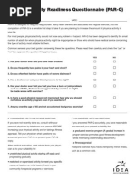 PAR-Q Questionnaire For Physical Fitness Test | PDF