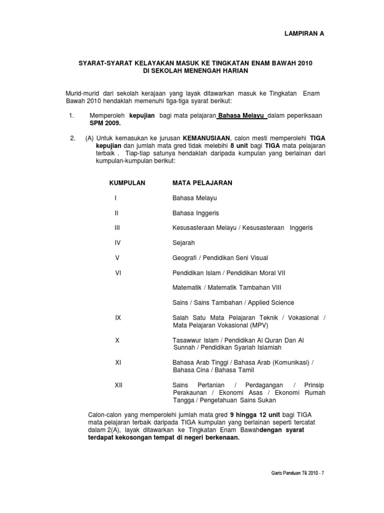 STPM 2010 Application Format | PDF