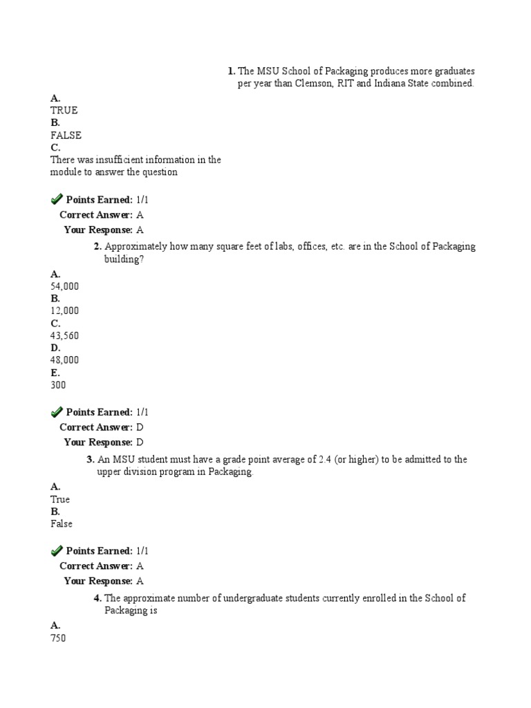 An Overview of the Michigan State University School of Packaging ...