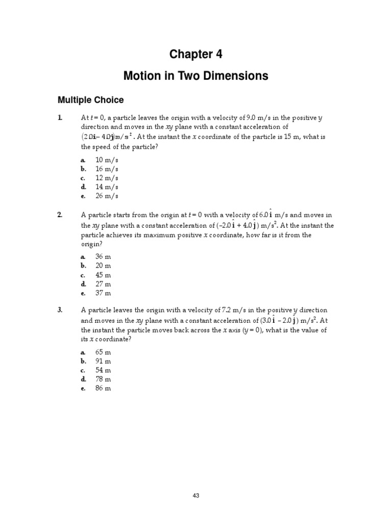 Motion in Two Dimensions (Physics) | PDF | Acceleration | Speed