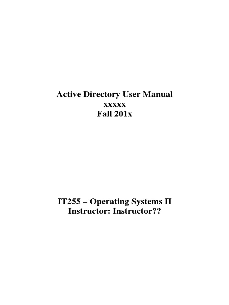 Active Directory User Manual Guide | PDF