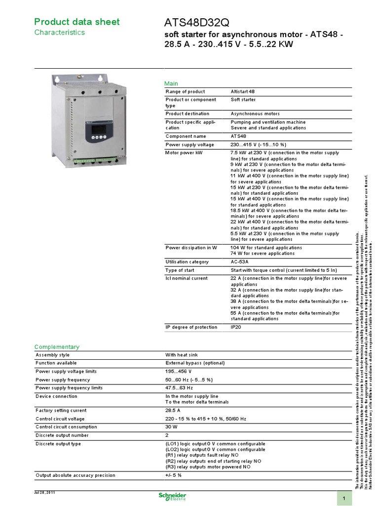 Altistart 48 ATS48D32Q | Download Free PDF | Relay | Power Supply