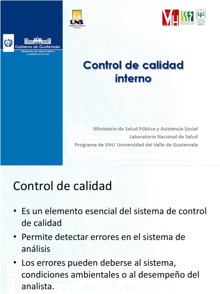 Manual de Control de Calidad Interno | PDF | Laboratorios | Calidad ...