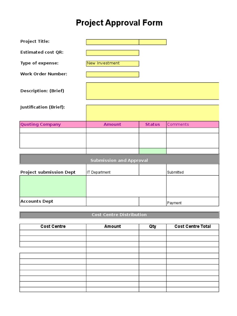 Project Approval Form Template | PDF