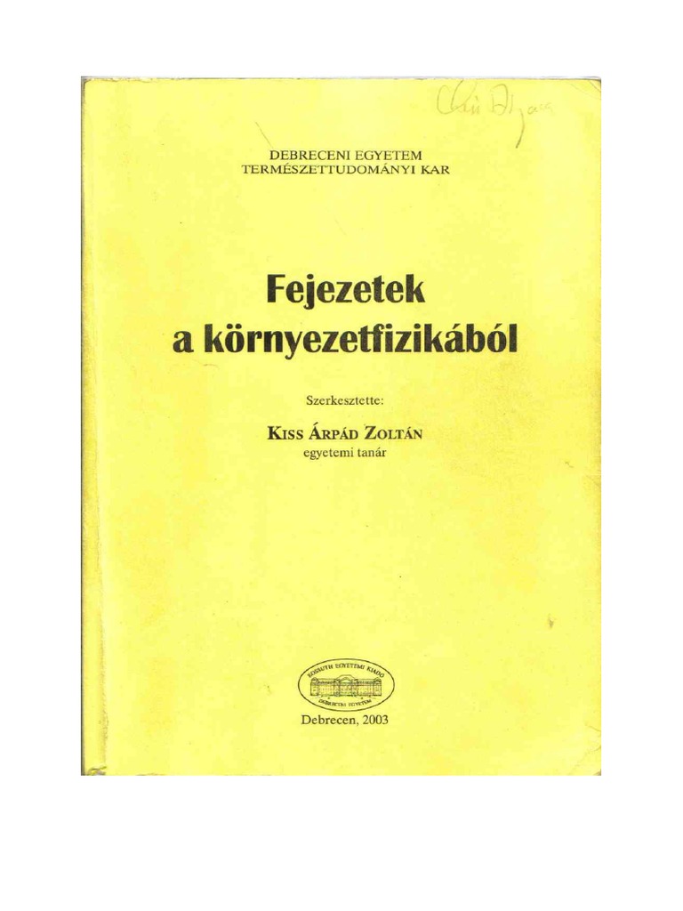 Kiss Árpád Zoltán - Környezetfizika | PDF