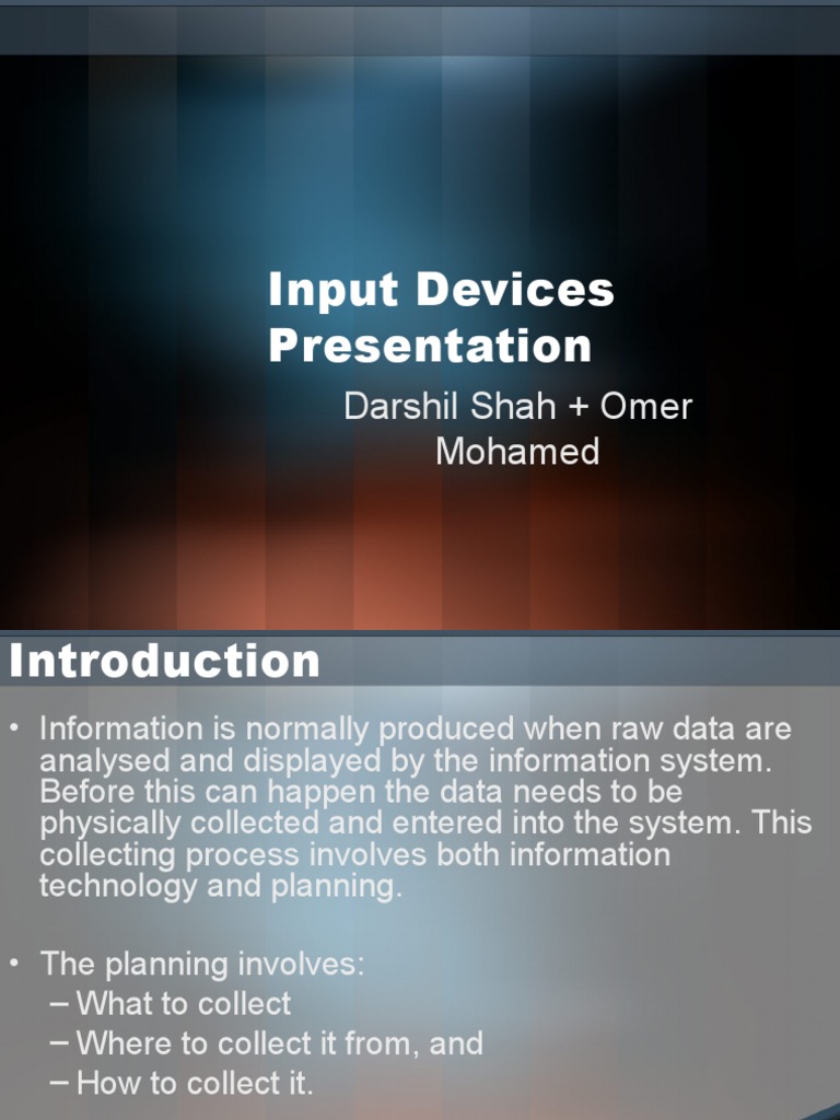 Input Devices Presentation