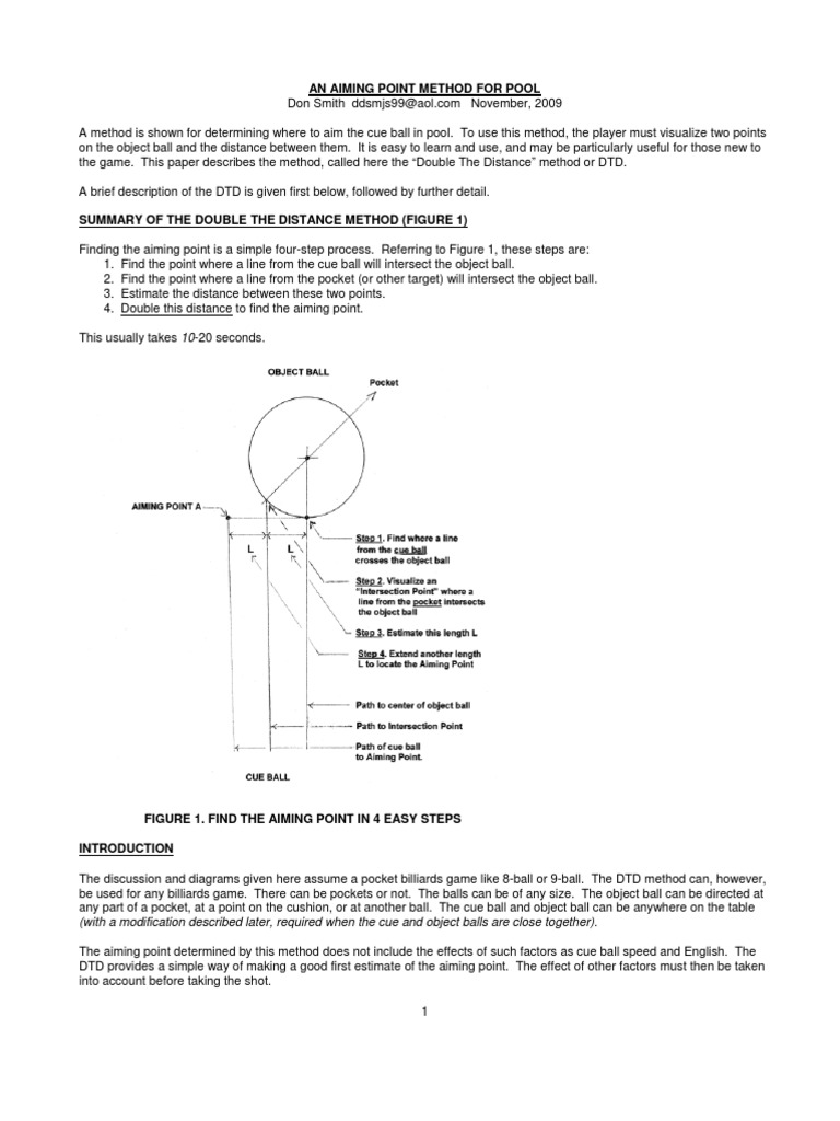 An Aiming Point Method | PDF | Pool (Cue Sports) | Cue Sports