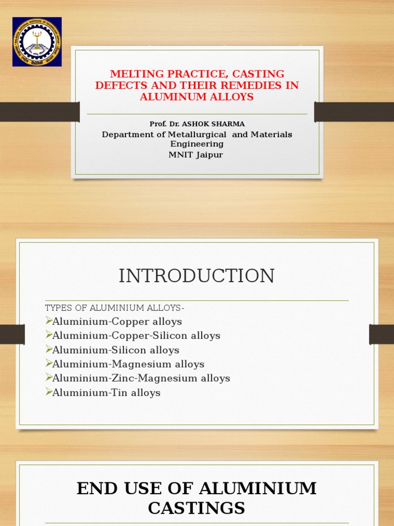 Melting Practice, Casting Defects and Their Remedies in Aluminum Alloys | Download Free PDF ...