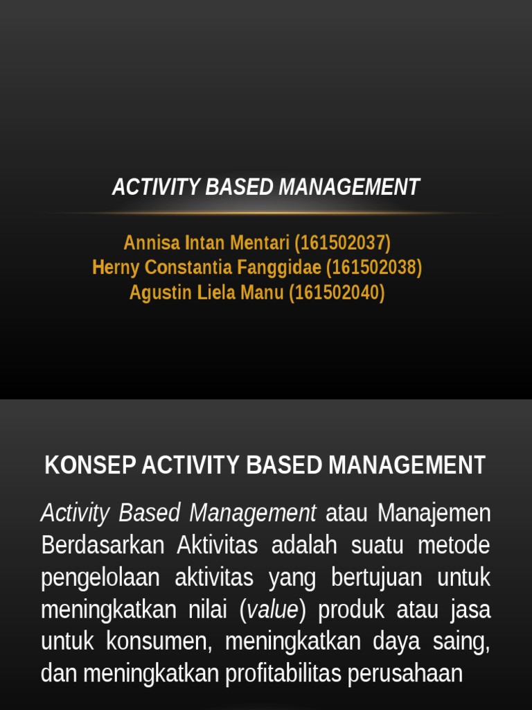 Activity Based Management | PDF