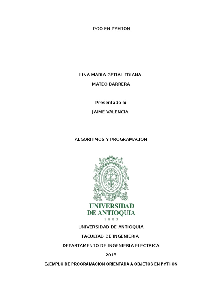 Poo en Python | PDF | Programación orientada a objetos | Ingeniería de ...