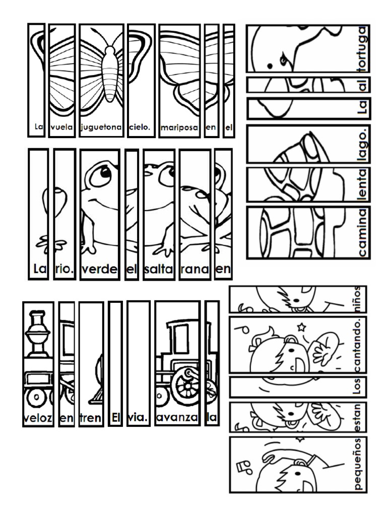 Hoja de Trabajo Rompecabezas de Oraciones Recortables | PDF | Misterio