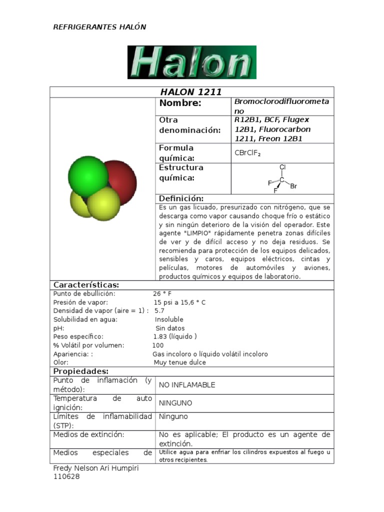 Halon 1211 y 2412 | PDF | Gases | Agua