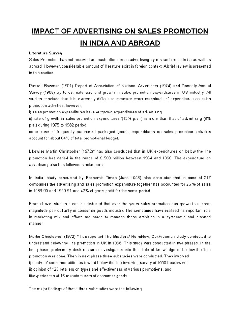 Case Study On Impact of Advertising | PDF | Promotion (Marketing ...