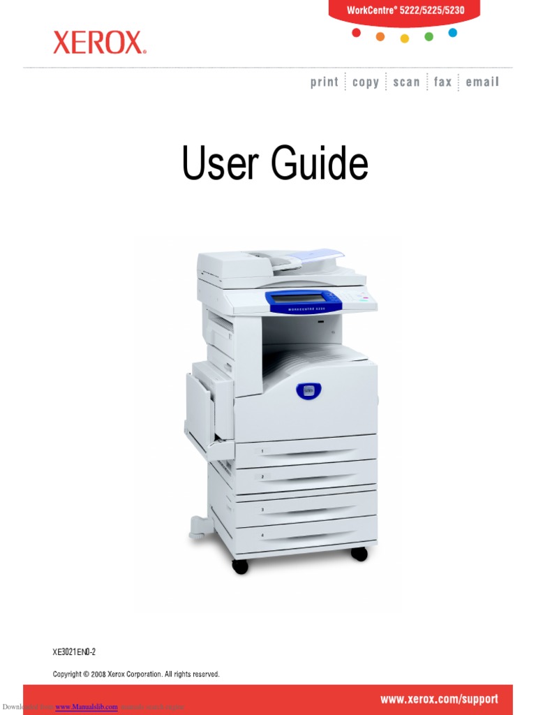 Xerox Workcentre 5225 User Guide | PDF | Fax | Ac Power Plugs And Sockets