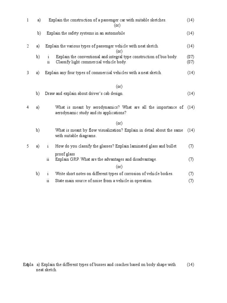 Vehicle Body Engineering and Safety Features | PDF | Car | Private ...