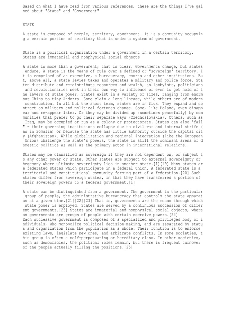 State (Definition) | PDF | Sovereign State | Sovereignty