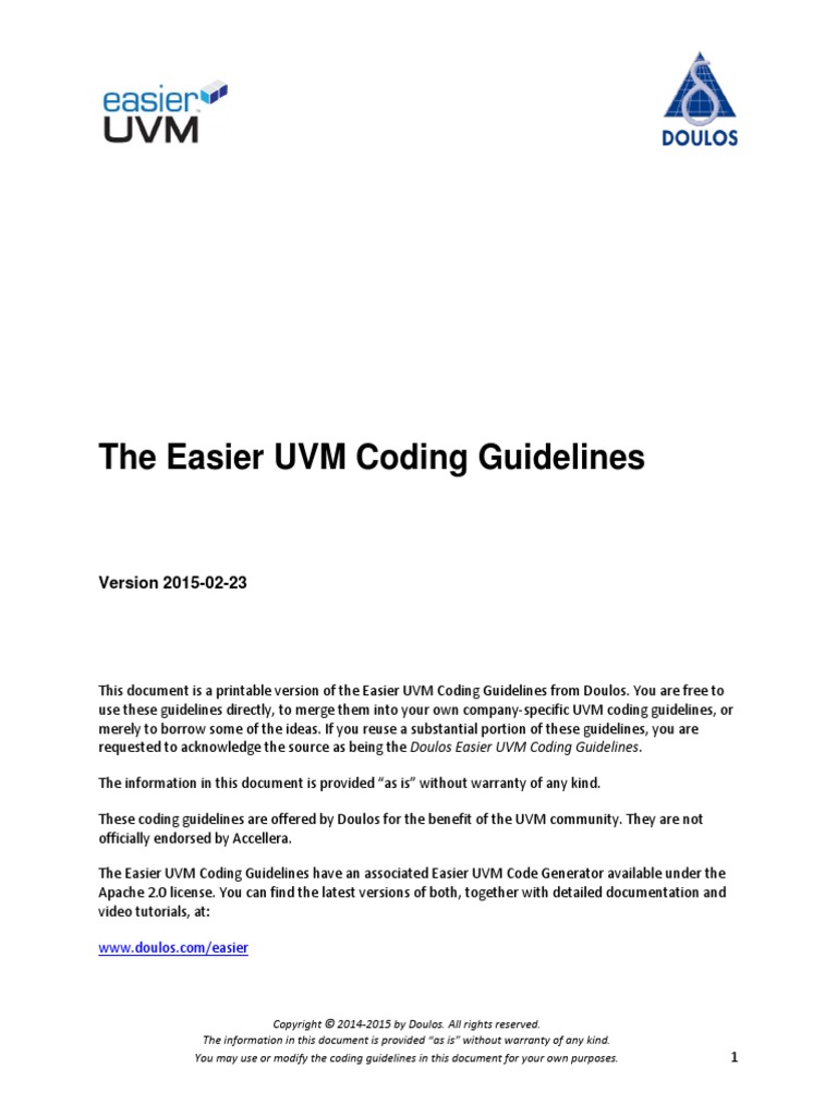 Easier UVM Coding Guidelines | PDF | Class (Computer Programming) | Variable (Computer Science)