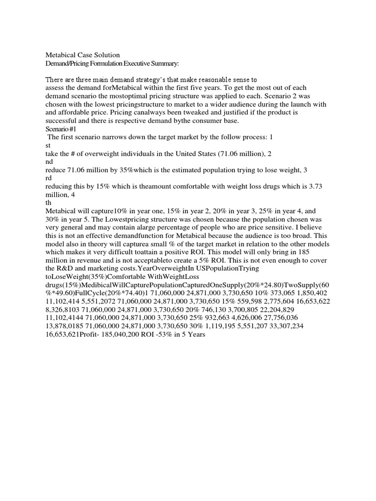 Metabical Case Solution | PDF | Demand | Economies