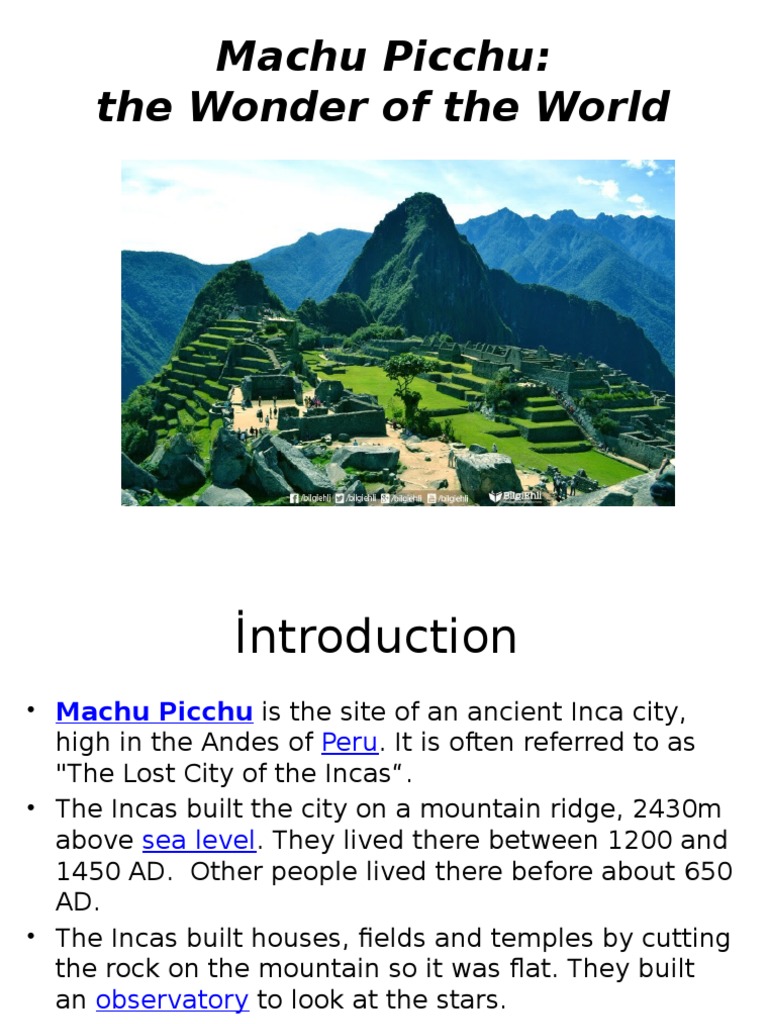 Machu Picchu | PDF | Machu Picchu | Archaeology