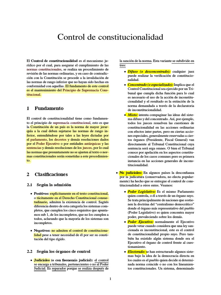 Control de Constitucionalidad | PDF