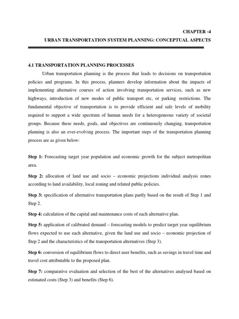 Planning Process of Tranportation | PDF | Transport | Industries