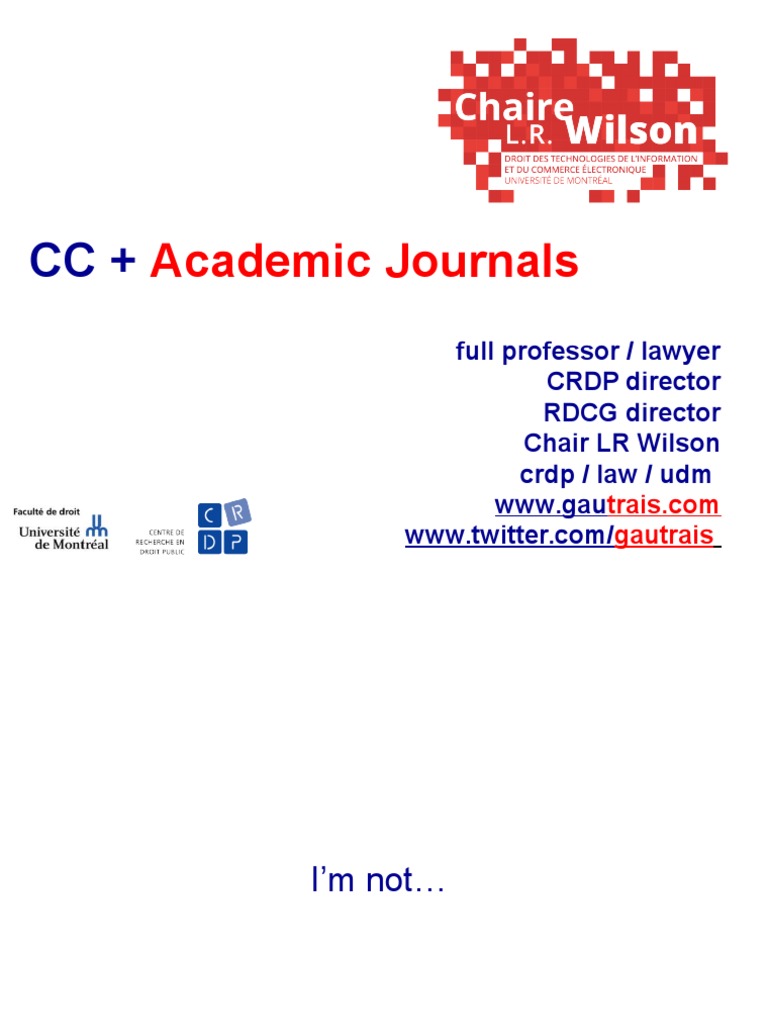 CC and Journals | PDF | Creative Commons License | Open Access