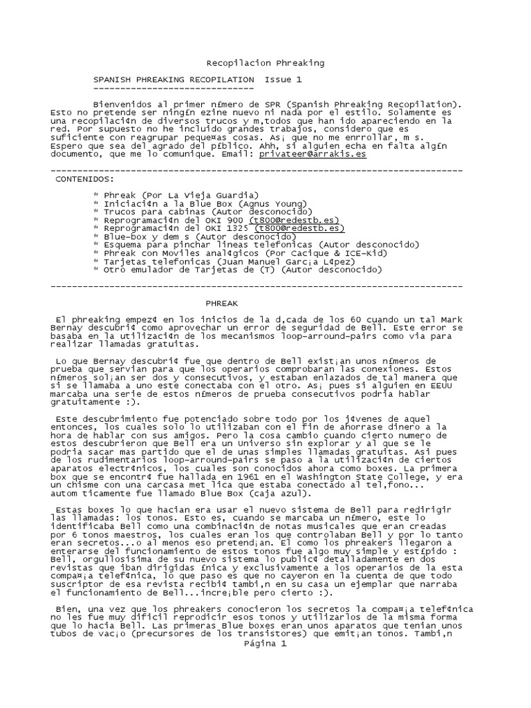 Recopilacion Phreaking PDF | PDF | Poco | Byte