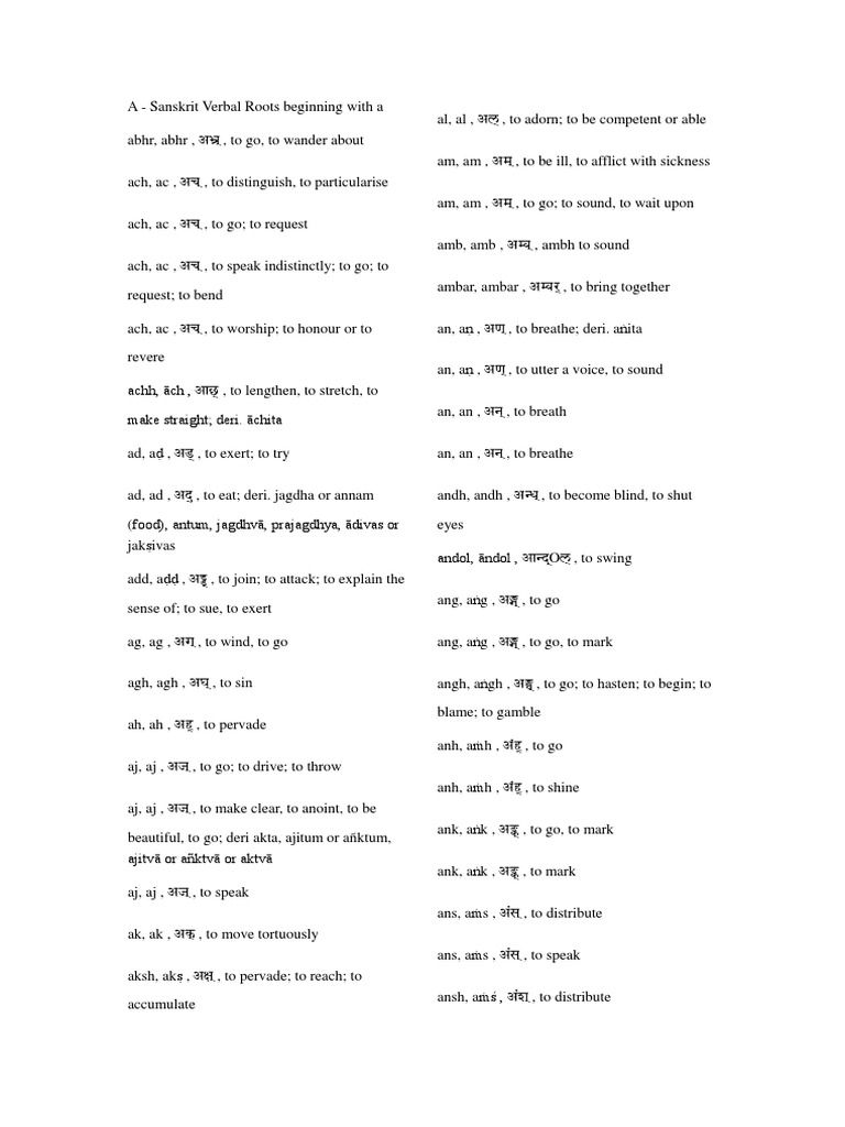Sanskrit Roots | PDF