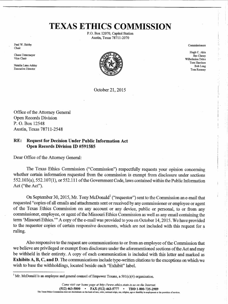 Texas Redacted Letter | PDF