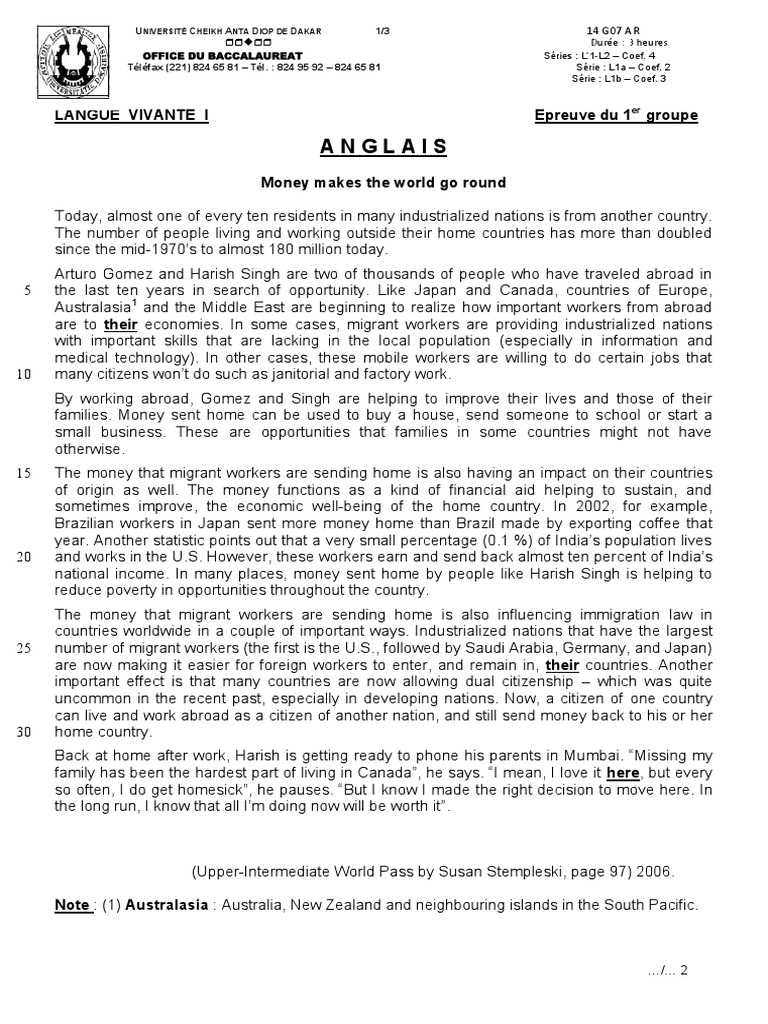 Ang LV1 1er GR R 2014 | PDF | Immigration | Human Migration