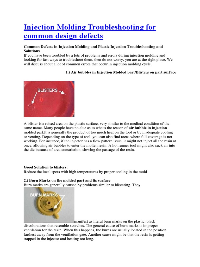Injection Molding Troubleshooting for Common Design Defects ...